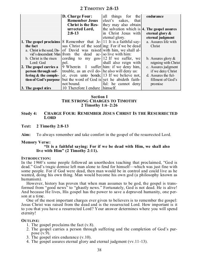 The Teacher's Outline & Study Bible: 2 Timothy – Leadership Ministries ...